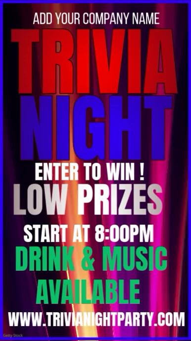 Plantilla de trivia Night | PosterMyWall