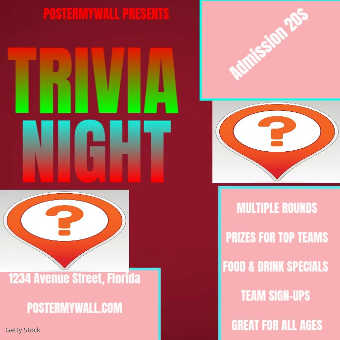 Plantilla de trivia Night | PosterMyWall
