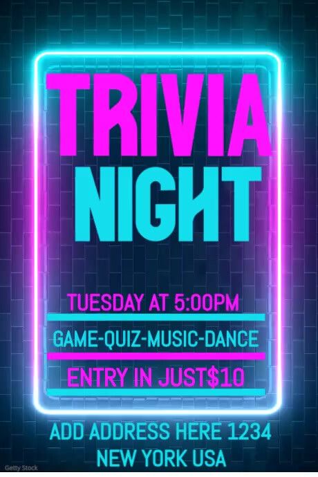 Plantilla de Trivia night | PosterMyWall