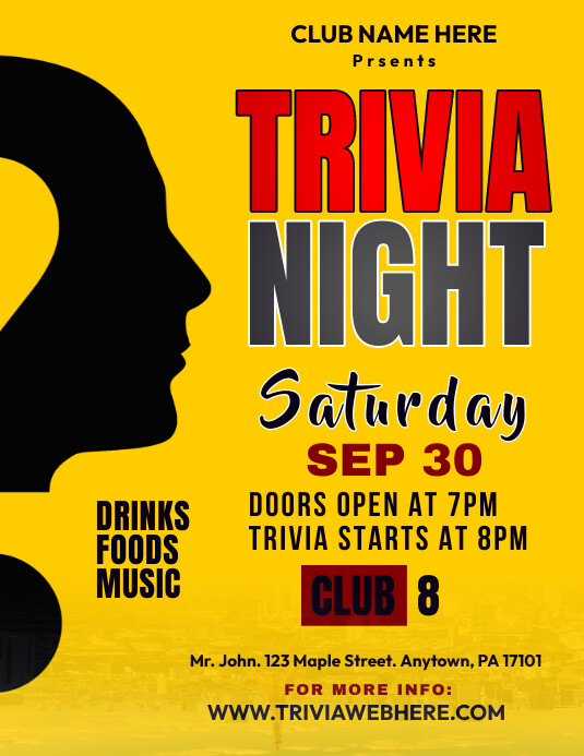 Trivia Night Template | PosterMyWall
