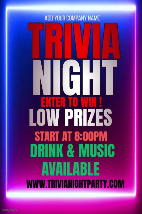 Plantilla de trivia Night | PosterMyWall