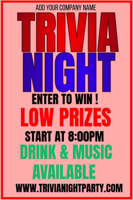 Plantilla de trivia Night | PosterMyWall