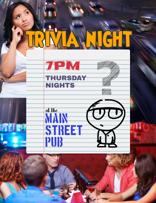 Trivia Night Event Flyer Template | PosterMyWall