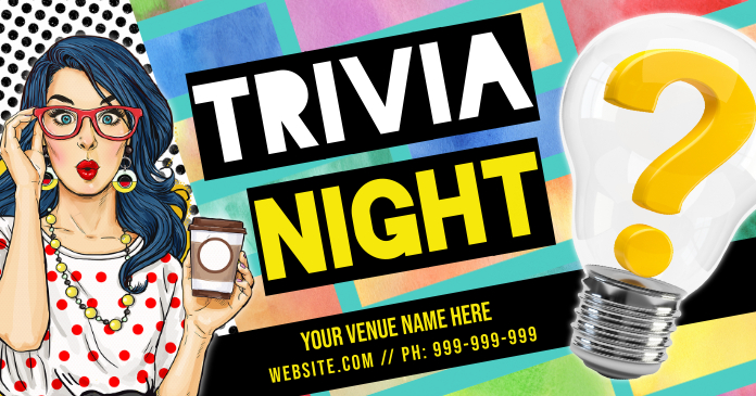 Trivia Night Facebook Cover Photo Template | PosterMyWall