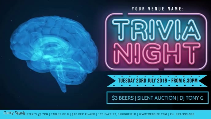 Copy of Trivia Night Facebook Video Event Cover | PosterMyWall
