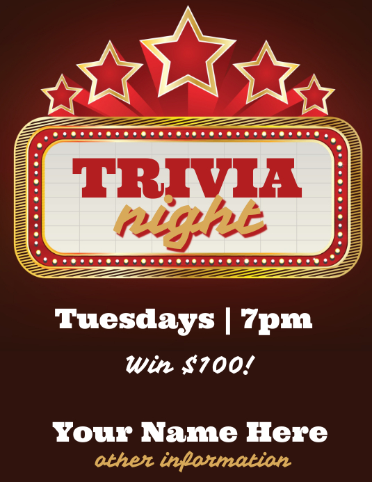 Trivia NIght flyer Template | PosterMyWall