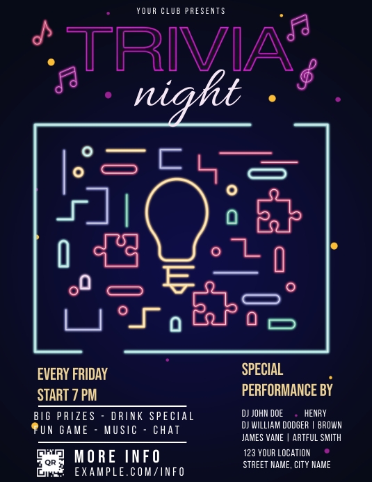 Trivia Night Flyer Template | PosterMyWall