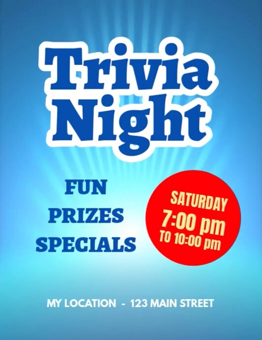 Trivia Night Free Social Media Template | PosterMyWall
