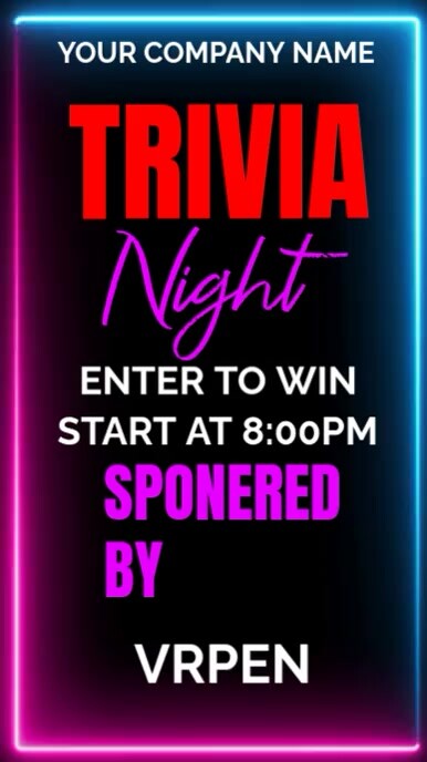Trivia Night Instagram Reel Template | PosterMyWall