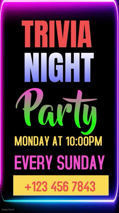 Trivia Night Instagram Reel Template | PosterMyWall