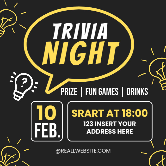 Copy of Trivia Night Invitation Instagram Post | PosterMyWall