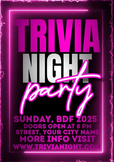 Plantilla de Trivia Night Party A4 | PosterMyWall