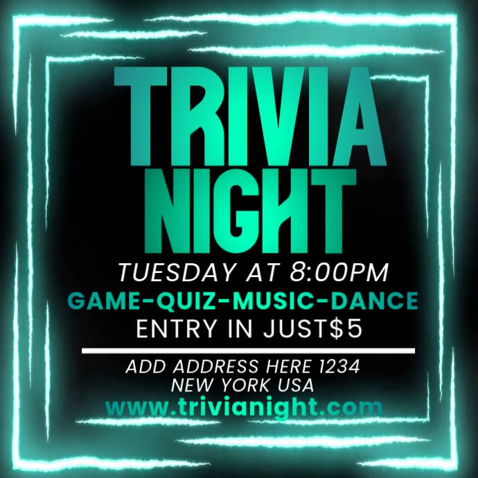 Trivia Night Party Template | PosterMyWall