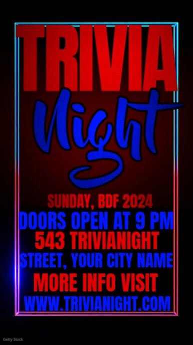 Trivia Night Party Instagram Reel Template | PosterMyWall
