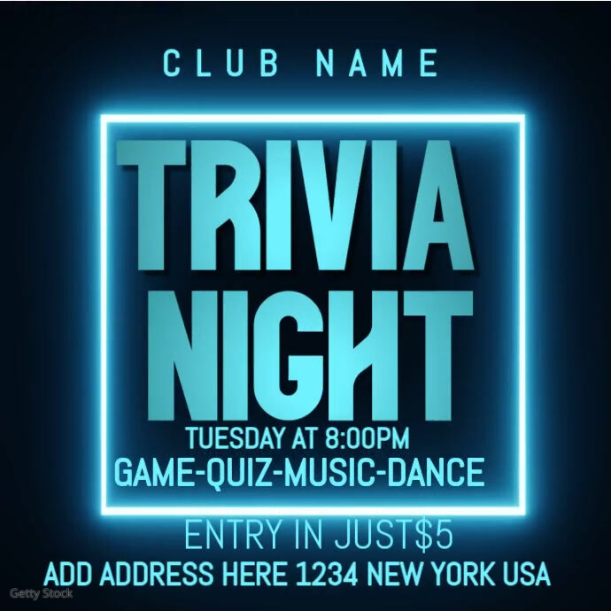 Plantilla de Trivia night party new professional post 2025 | PosterMyWall