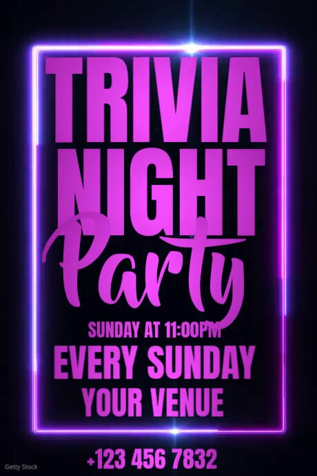 Trivia night party new professional template 2025 | PosterMyWall