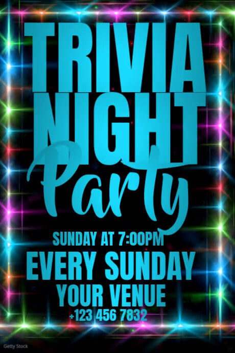 Trivia night party new professional template 2025 | PosterMyWall