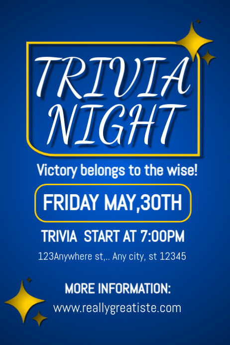 Trivia Night Poster Template | PosterMyWall