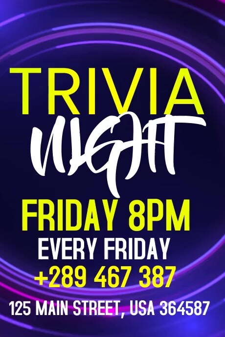 Trivia Night Poster Template | PosterMyWall