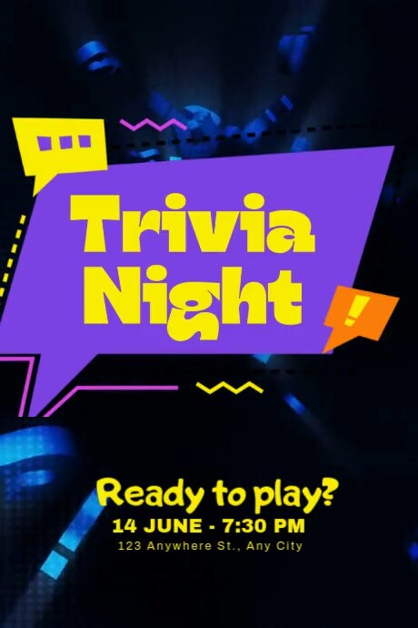 Plantilla de Trivia Night Poster | PosterMyWall