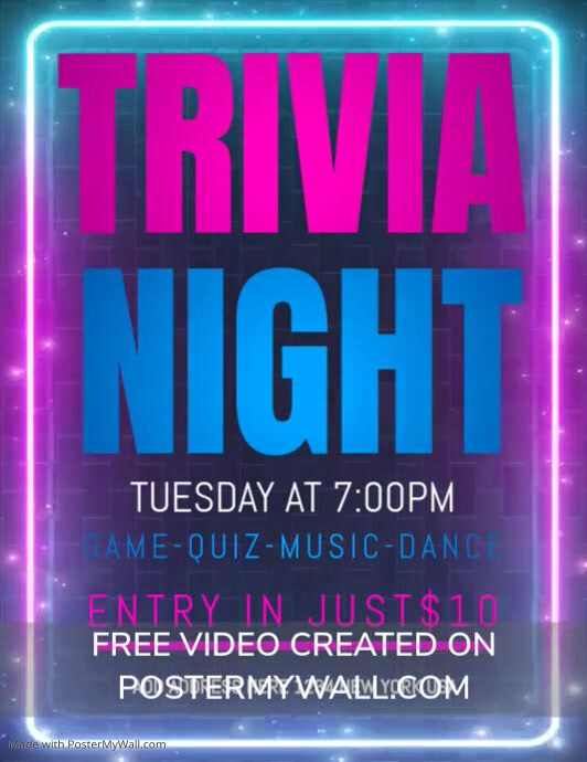 Plantilla de trivia night video | PosterMyWall