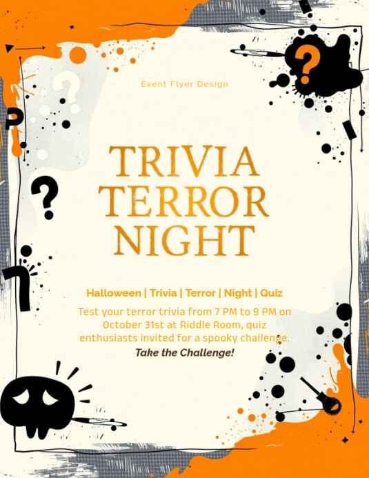 Trivia Terror Question Flyer Design for Quiz Halloween Templat ...