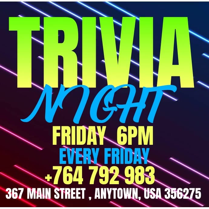 Trivial Nigh Instagram Post Template | PosterMyWall