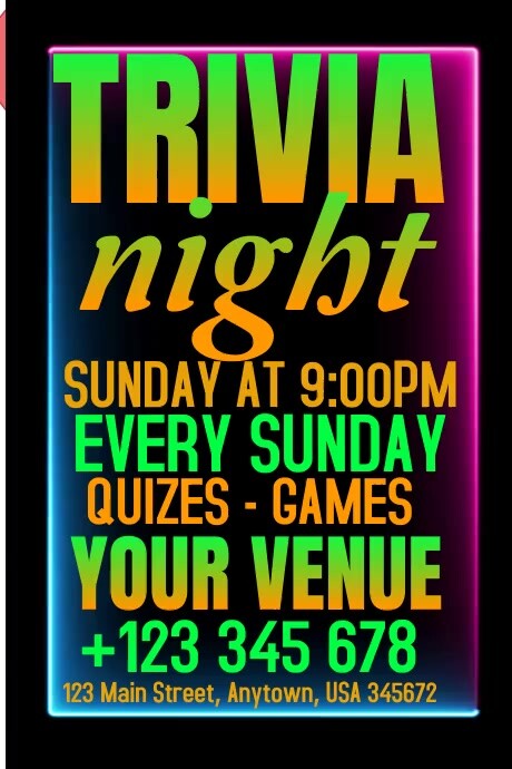 Trivial Night Poster Template | PosterMyWall
