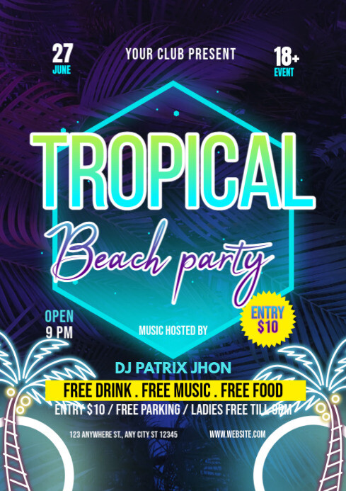 Tropical beach Template | PosterMyWall