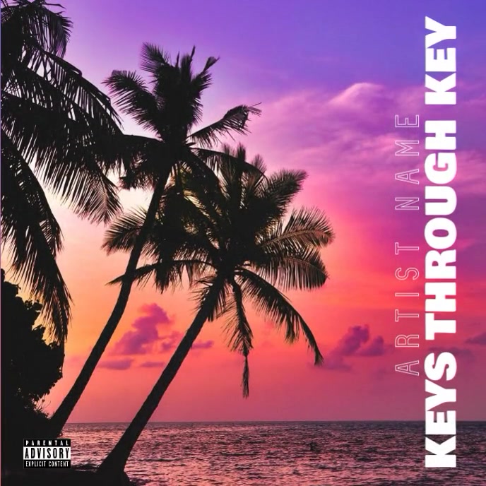 Tropical Beach Sunset Album Cover Template | PosterMyWall