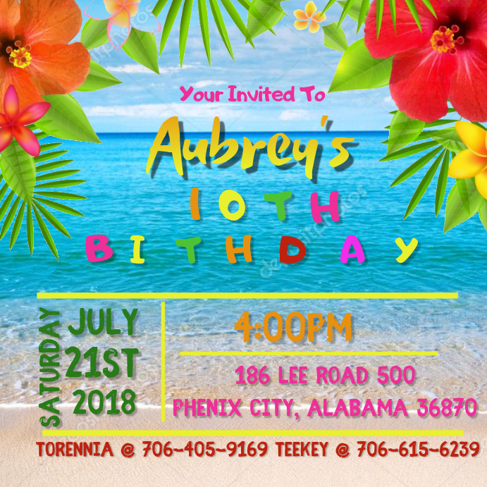 Tropical Birthday Template | PosterMyWall