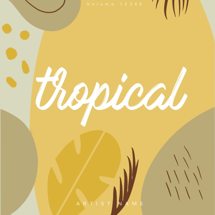 Tropical Botanical Hand Drawn Album Cover Template | PosterMyWall