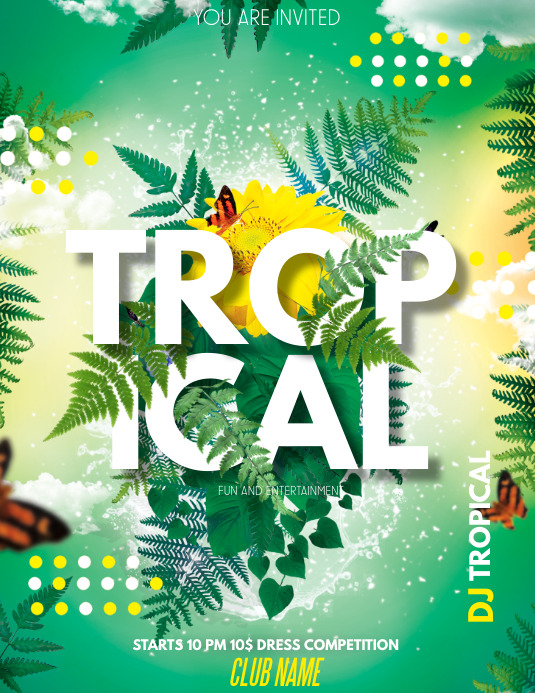 Tropical flyers,Spring,Summer,Beach Template | PosterMyWall