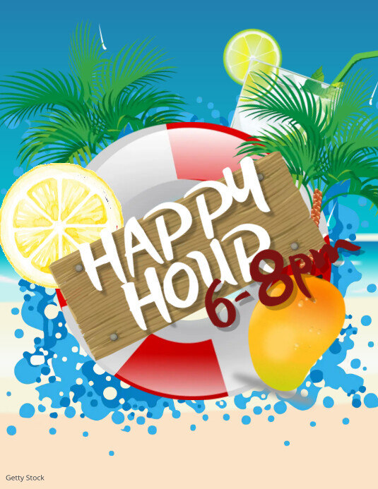 Copy of Tropical Happy Hour Poster | PosterMyWall
