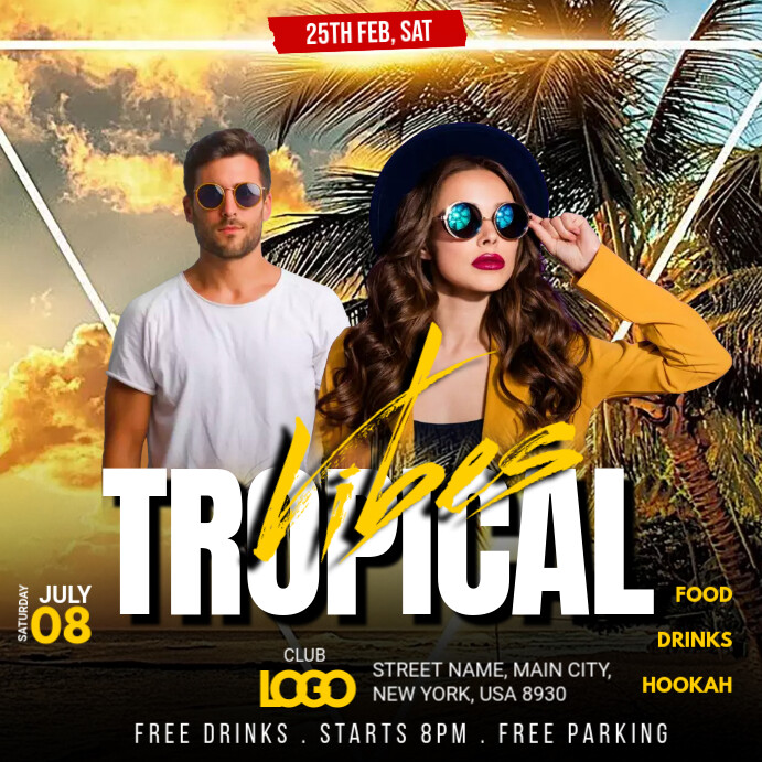 Tropical Music Festival Template | PosterMyWall