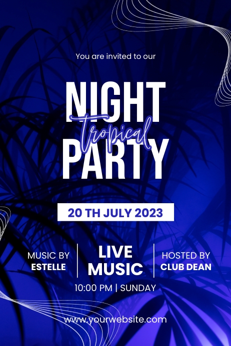 Tropical Night Party Poster Template | PosterMyWall