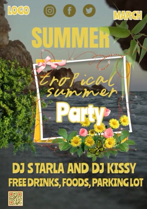 Tropical Party Ads Template | PosterMyWall