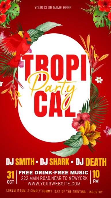 Plantilla de tropical party | PosterMyWall