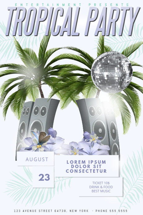 Tropical Party Flyer Template Postermywall