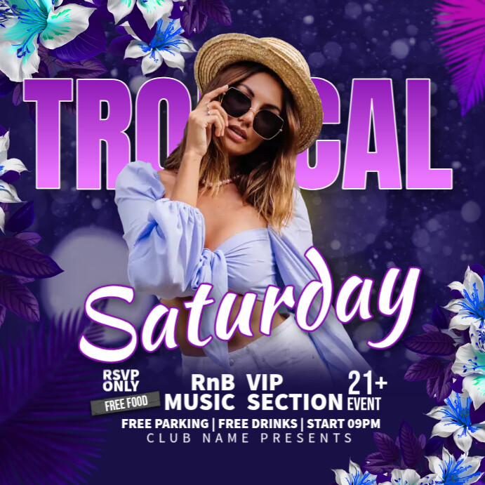 Copy of Tropical Saturday Party | PosterMyWall