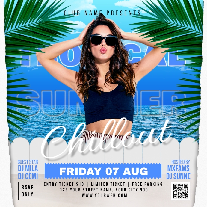 Tropical Summer Chillout Template | PosterMyWall