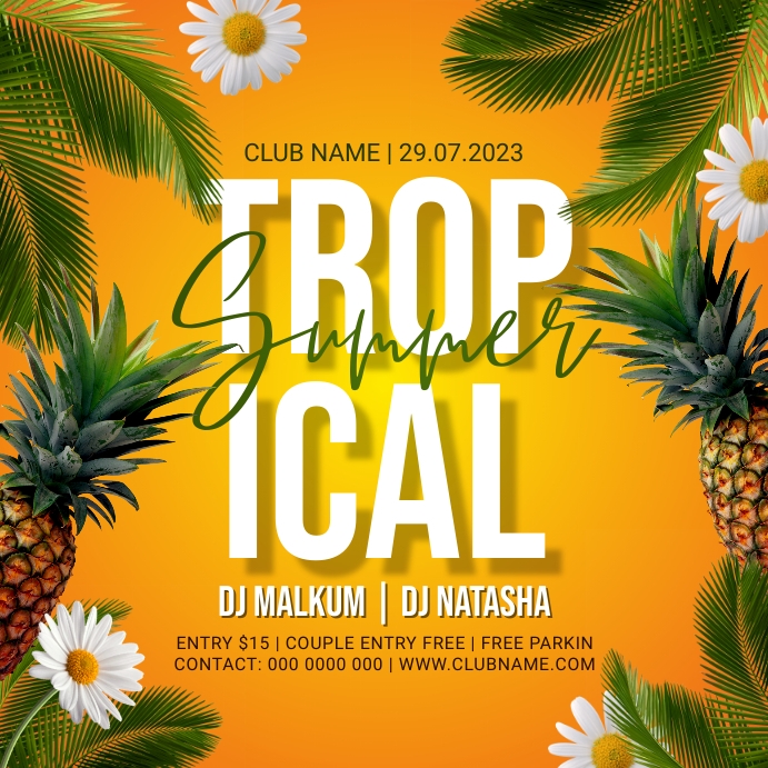 Tropical summer instagram post Template | PosterMyWall