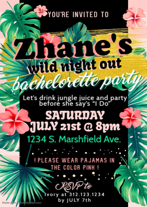 Tropical Themed Invite Template | PosterMyWall
