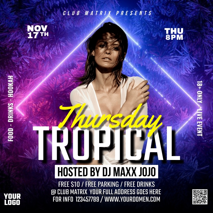 TROPICAL thursday Template | PosterMyWall