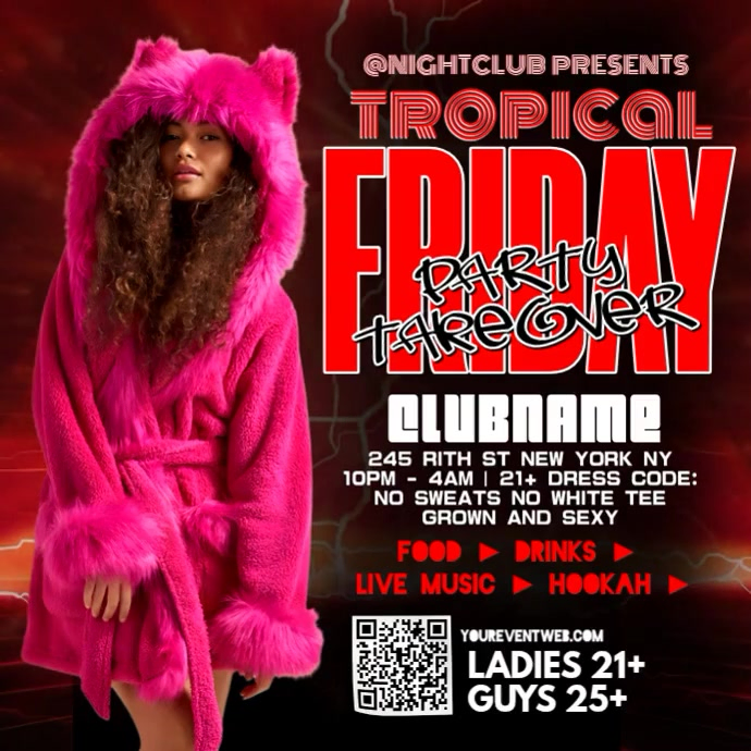 Tropical Vibes Dance Party Template | PosterMyWall