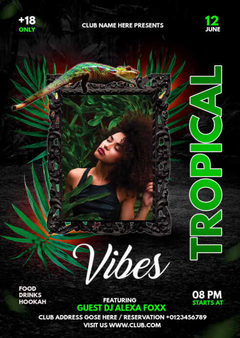 TROPICAL VIBES Template | PosterMyWall