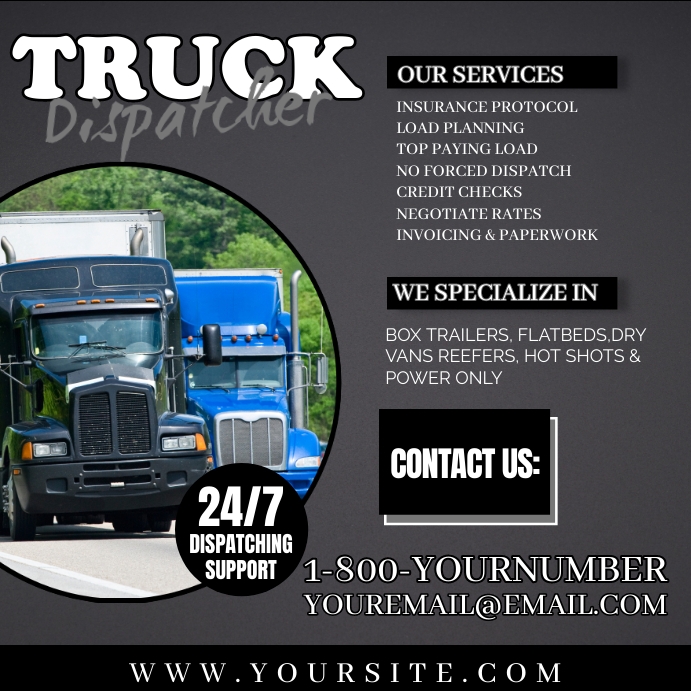 Plantilla de Truck Dispatch Trucking flyer 18 wheeler ig p | PosterMyWall