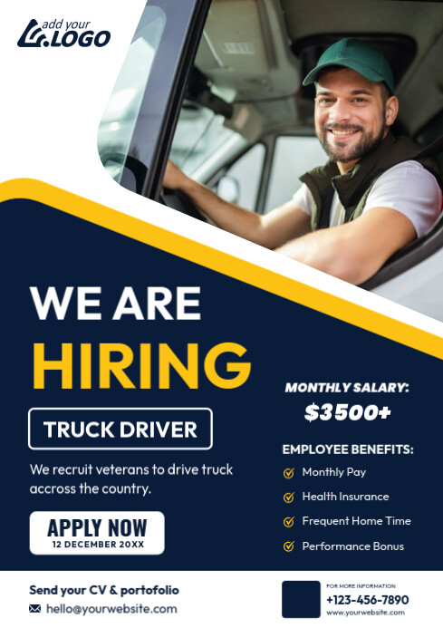 Truck Driver Hiring Templat | PosterMyWall