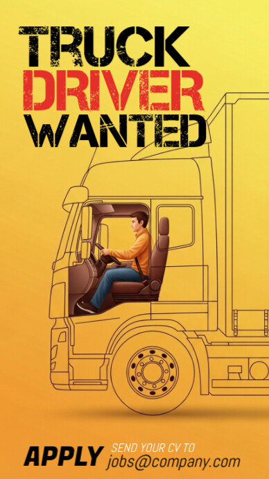 Truck Driver Wanted Ad Template | PosterMyWall