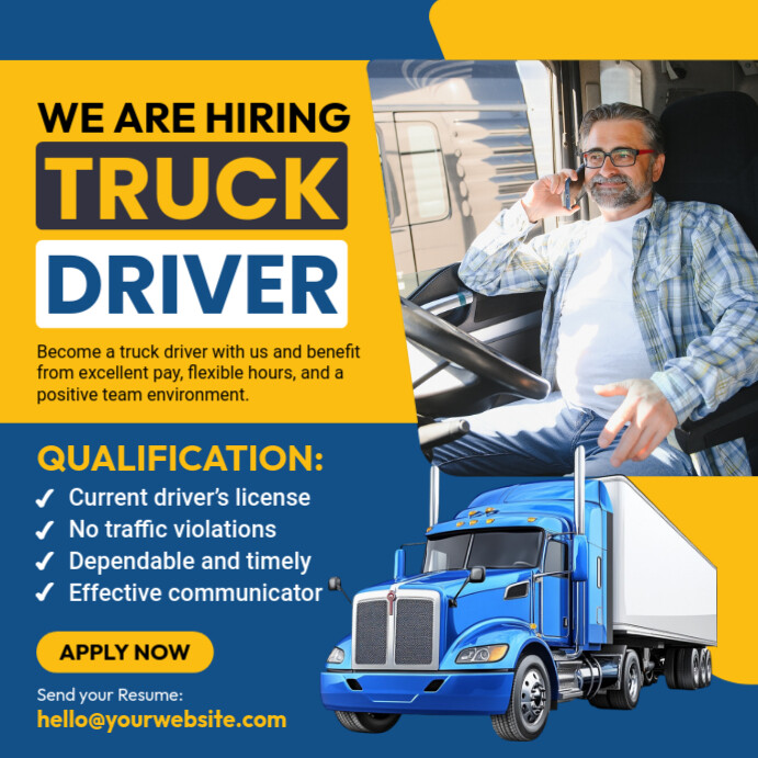 Copy of Truck Drivers Hiring Instagram Post | PosterMyWall